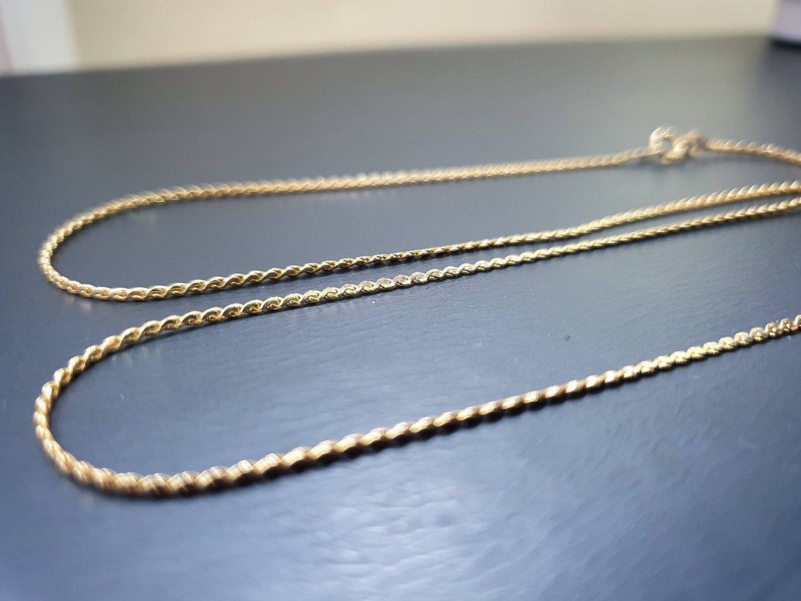 9ct GOLD Snake Style CHAIN Necklace 18 Long - Etsy
