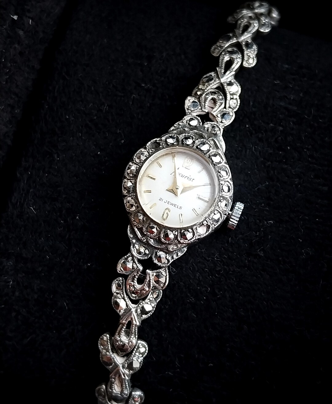 Vintage Sterling Silver Marcasite WATCH - Hand Winding 16cm - 16.5g - Etsy
