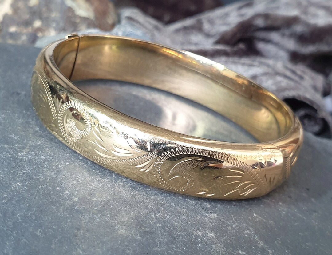 Vintage Excalibur 12ct Rolled GOLD BANGLE BRACELET - Extendable - 22.8g ...