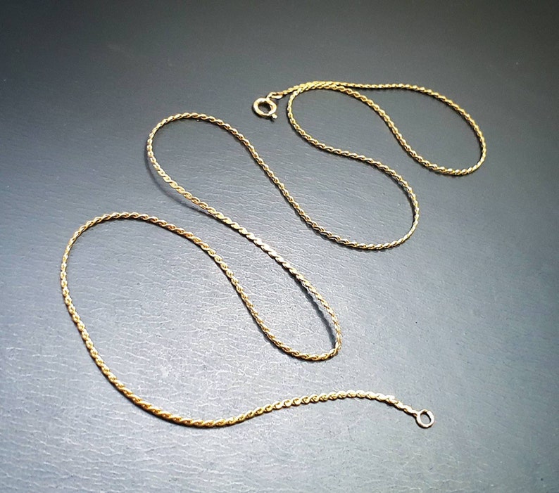 9ct GOLD Snake Style CHAIN Necklace 18 Long - Etsy