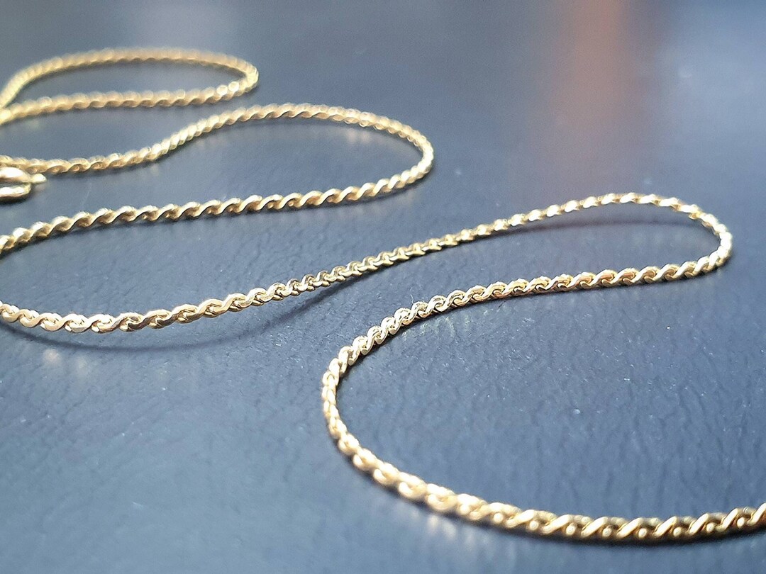 9ct GOLD Snake Style CHAIN Necklace 18 Long Hallmarked 2.7g - Etsy