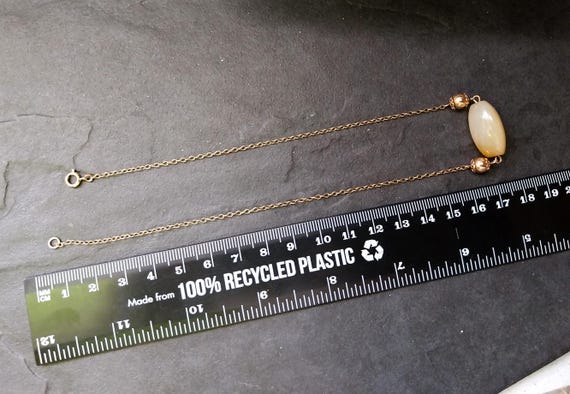 Antique 9ct Gold Chain Necklace with Spinning Agate C… - Gem