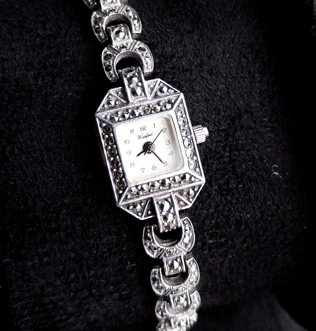 Vintage Sterling Silver Marcasite WATCH - Art Deco Style 17cm - 30.2g ...