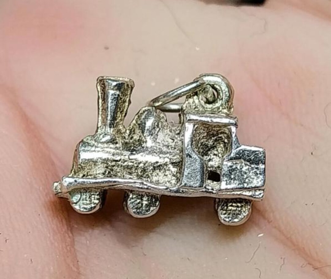 SILVER STEAM TRAIN Charm - Miniature Vintage Model - 2.7g - Etsy
