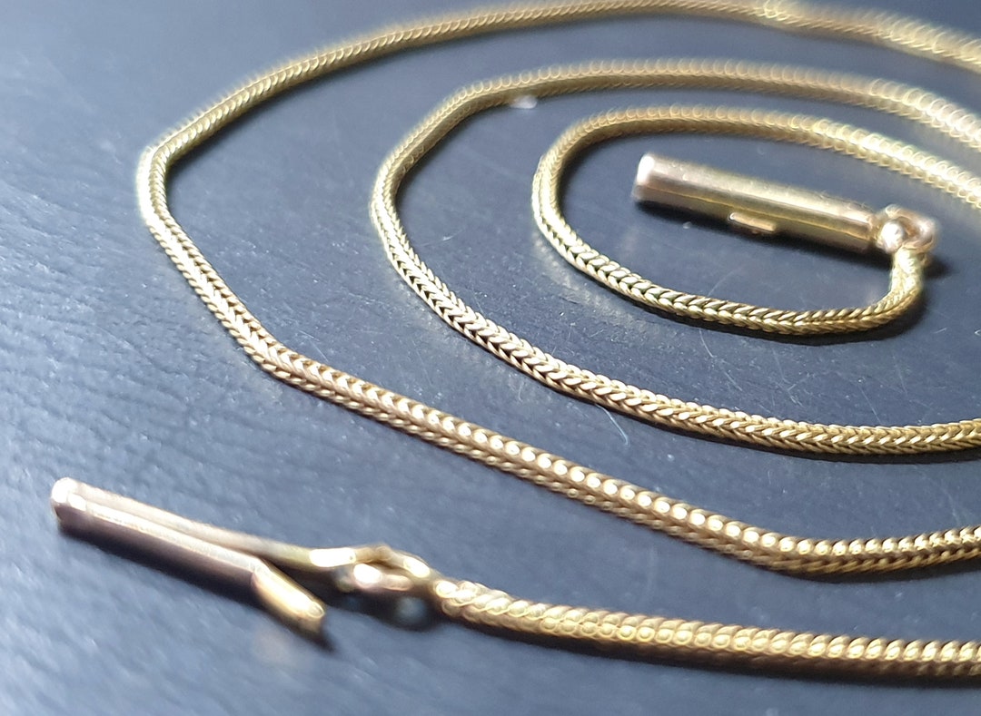 Antique Victorian 9ct GOLD Chain Foxtail Link With Barrel Clasp - 15.5 ...