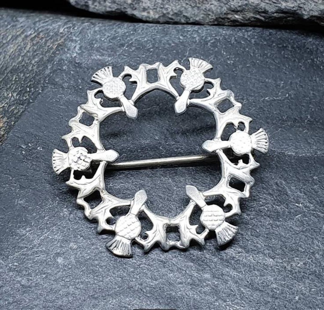 ORTAK SILVER THISTLE Brooch - Malcolm Gray Scottish Sterling Silver - 3 ...