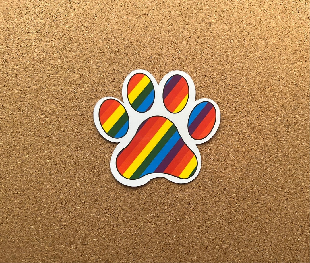 Rainbow Paws Sticker, LGBT Dog Sticker, Dog Lover Pride Sticker, Gift ...
