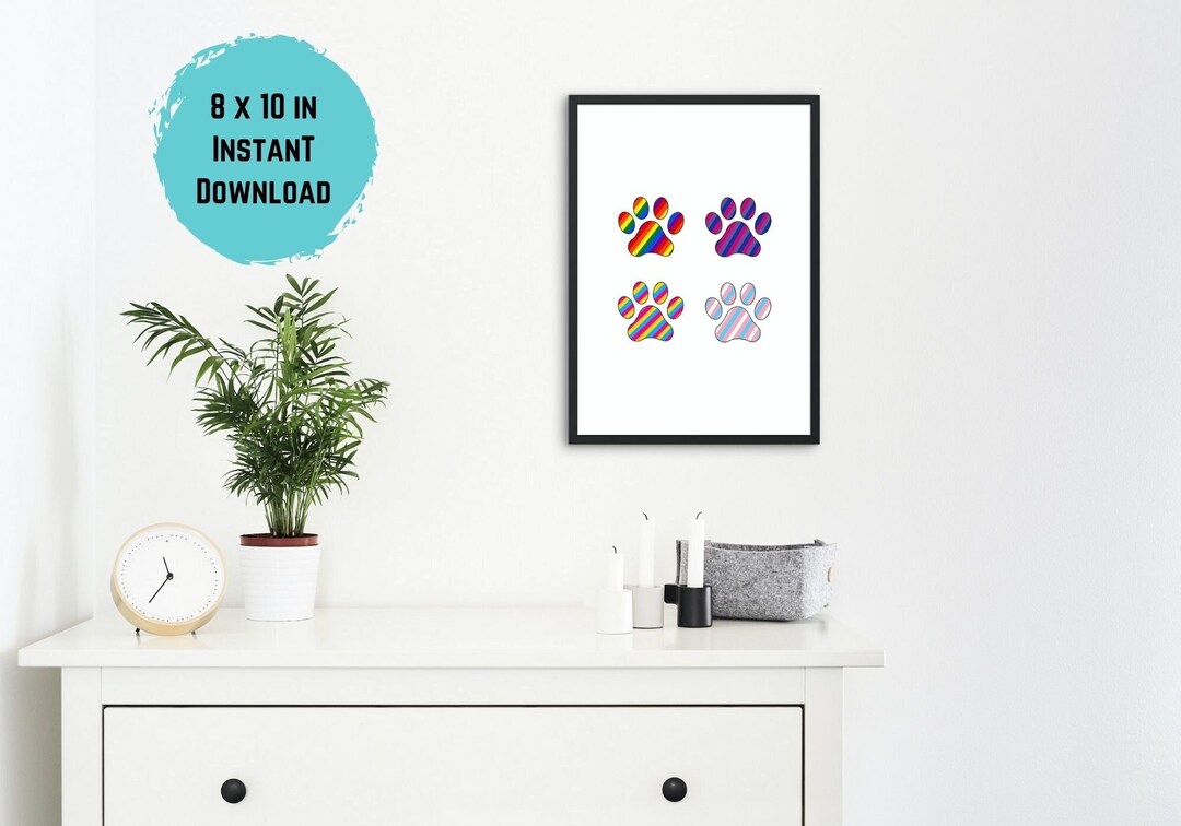 LGBT Art Print, Paw Print Art, Pride Printable, LGBT Gifts, 8 X 10 ...