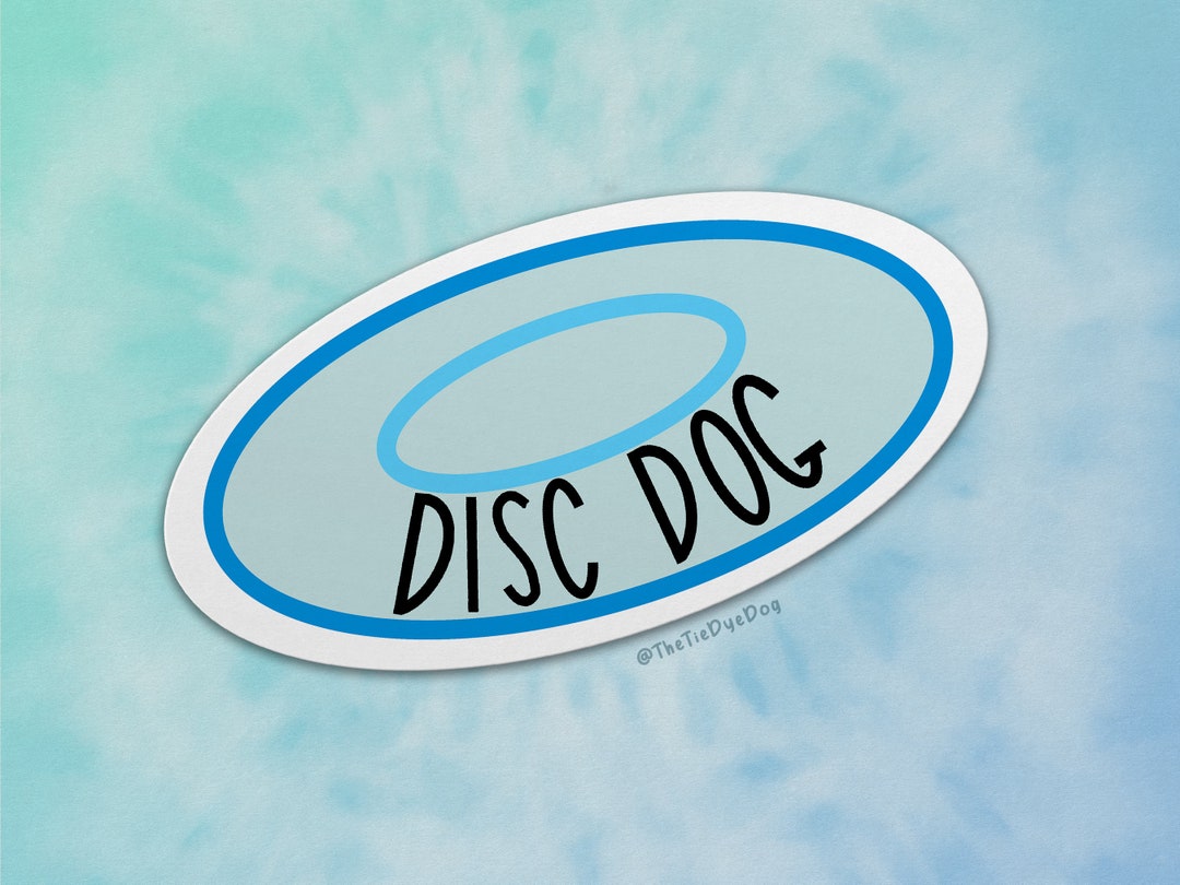 Disc Dog Sticker, Frisbee Decal, Flying Disc Label, Gift for Dog ...