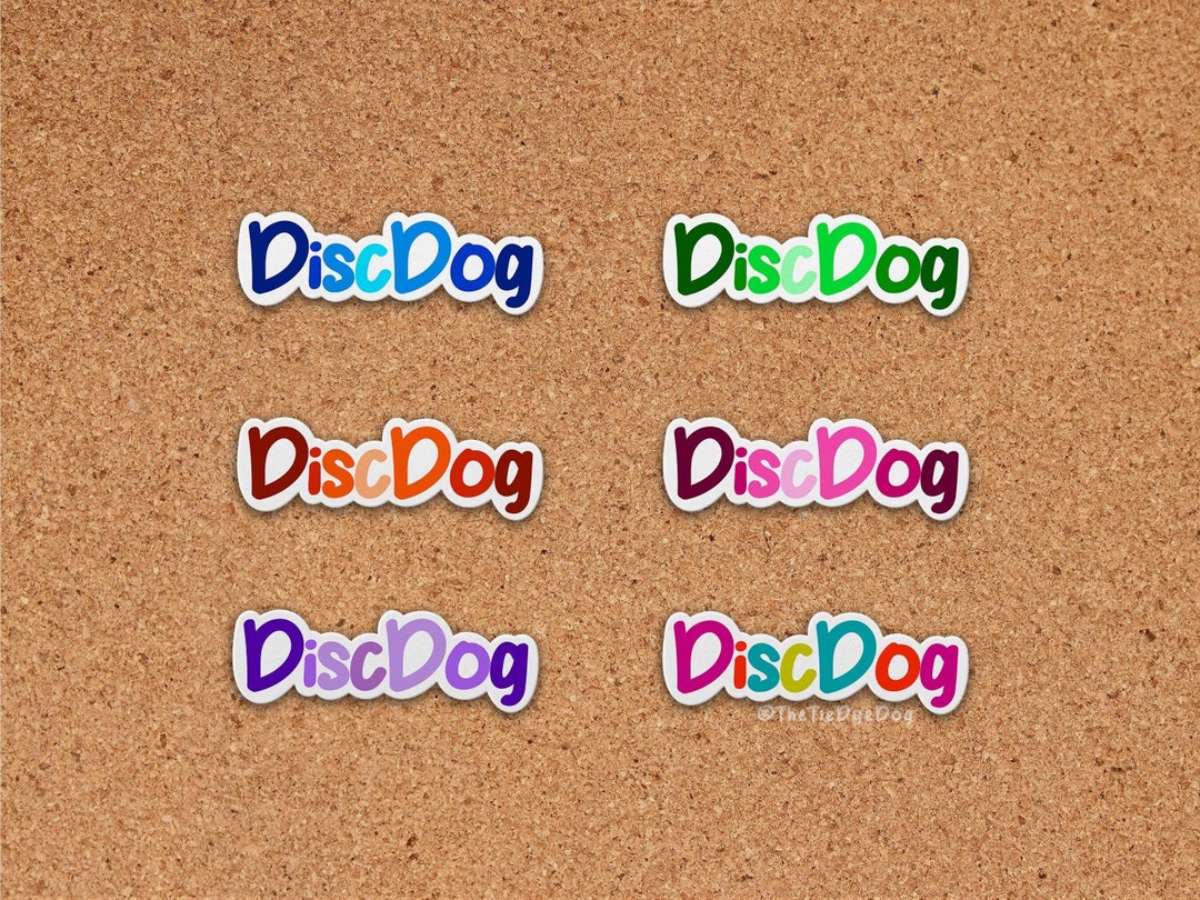 Disc Dog Sticker, Frisbee Decal, Flying Disc Label, Gift for Dog ...