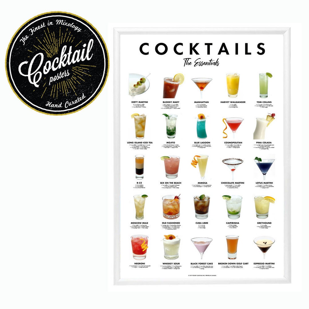 Affiche cocktail Bar affiche impression Cocktail Cocktail cuisine ...