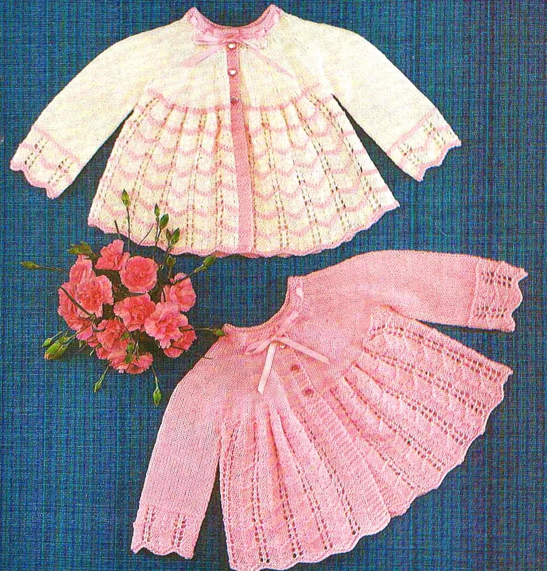 Nearly Free PDF Knitting Pattern 8536~scallop Patterned Matinee Coats ...