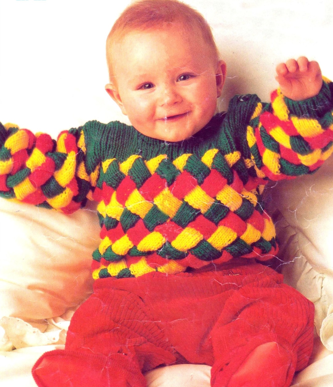 PDF Knitting Pattern 3588~entrelac Sweater~dk~18-26" - Etsy