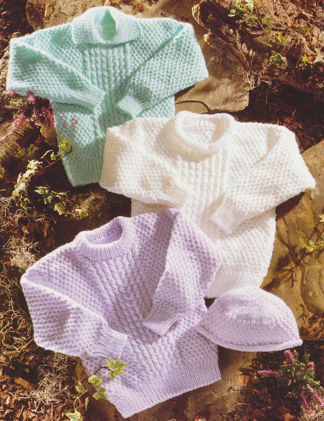 Nearly Free PDF Knitting Pattern 4380~pattern Panel Sweaters and Hat ...