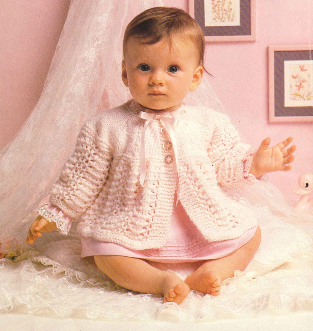 PDF Knitting Pattern 8728~feather Stitch Matinee Coat~dk~19-20" - Etsy