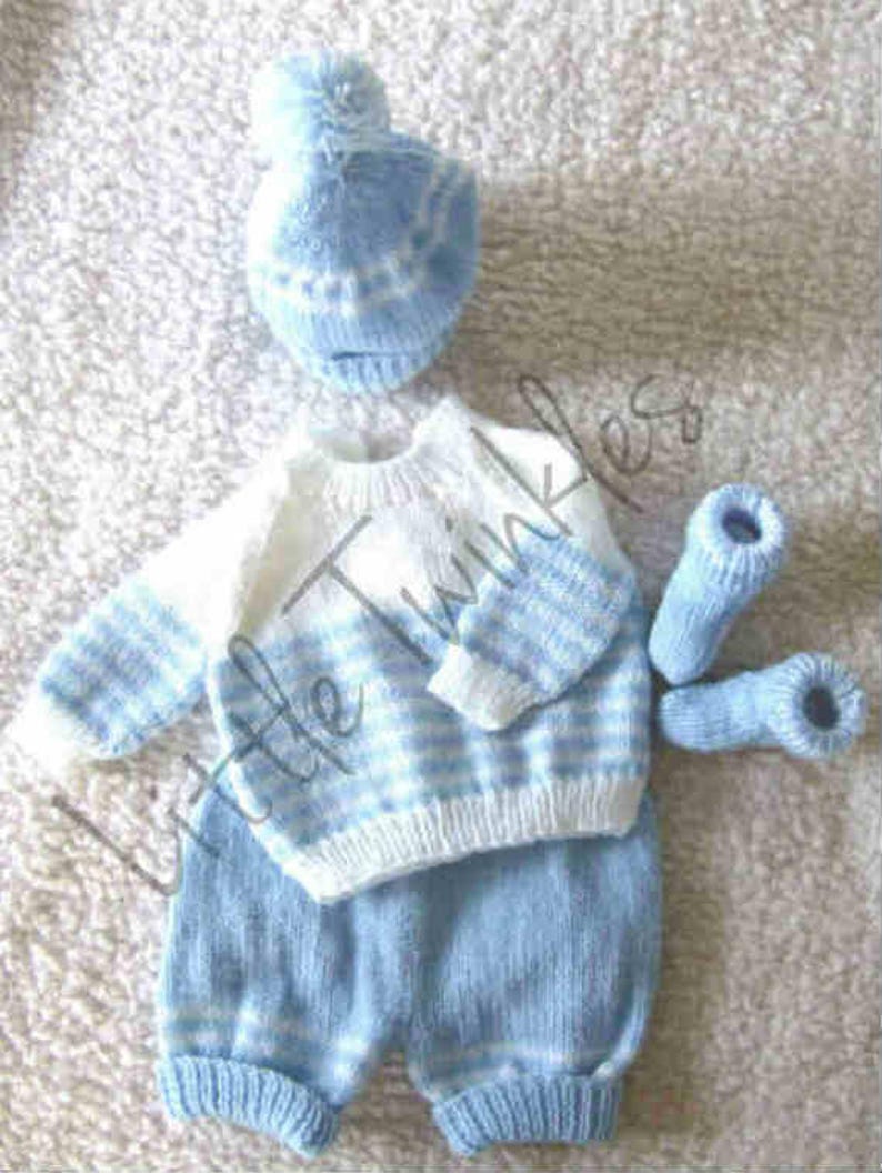 Alex Knitting Pattern Pdf~baby's 4-piece Sweater & Shorts Set~dk~0-3 ...