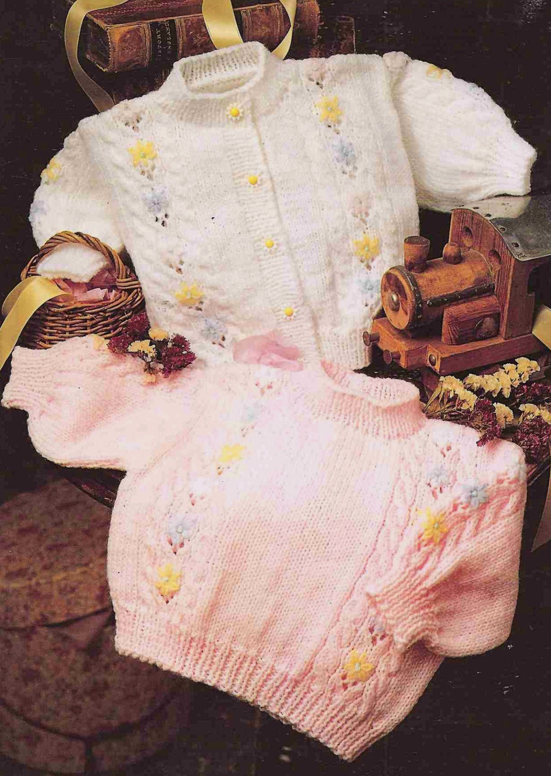 PDF Knitting Pattern 21577c~pretty Lace & Cable Sweater and Cardigan~dk ...