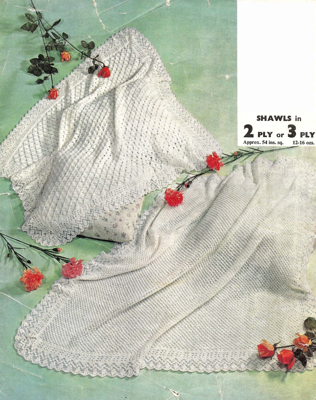 NEARLY FREE Pdf Knitting Pattern 942~2 Gorgeous Baby Shawls~2ply and ...
