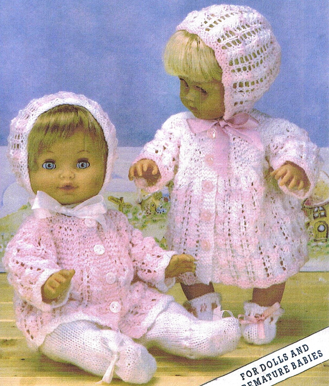 PDF Knitting Pattern 7114~outfits for Dolls or Prem Babies~dk~12-20in ...