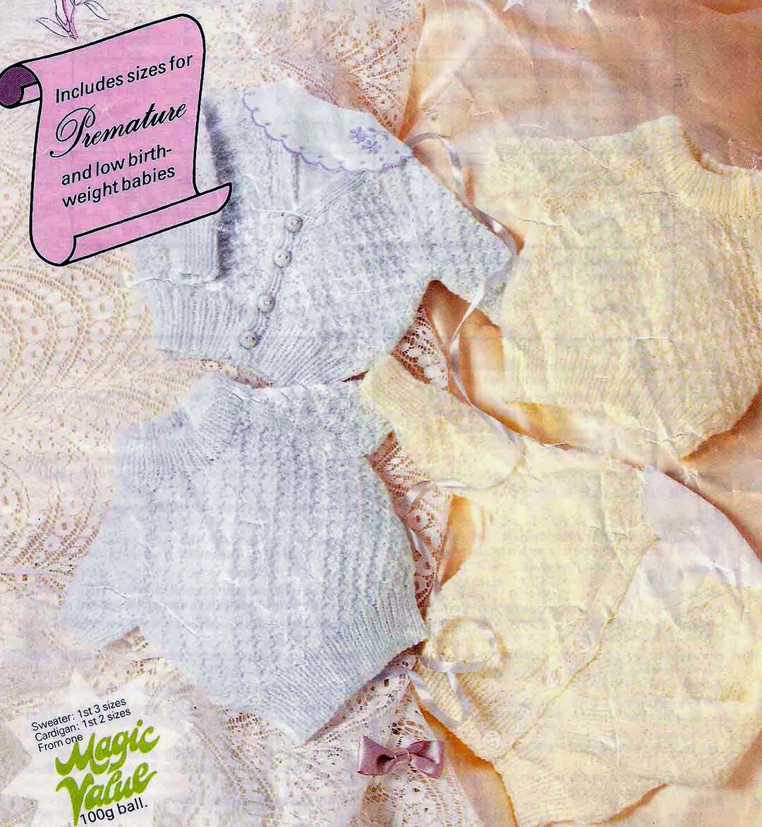 PDF Knitting Pattern 8011~baby's Cardigan & Sweater~4ply~14-22" - Etsy UK