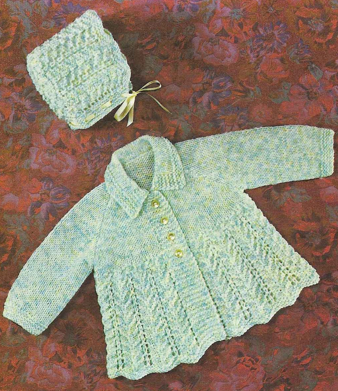 PDF Knitting Pattern 2491~matinee Coat and Bonnet~dk or Qk~18-20" - Etsy