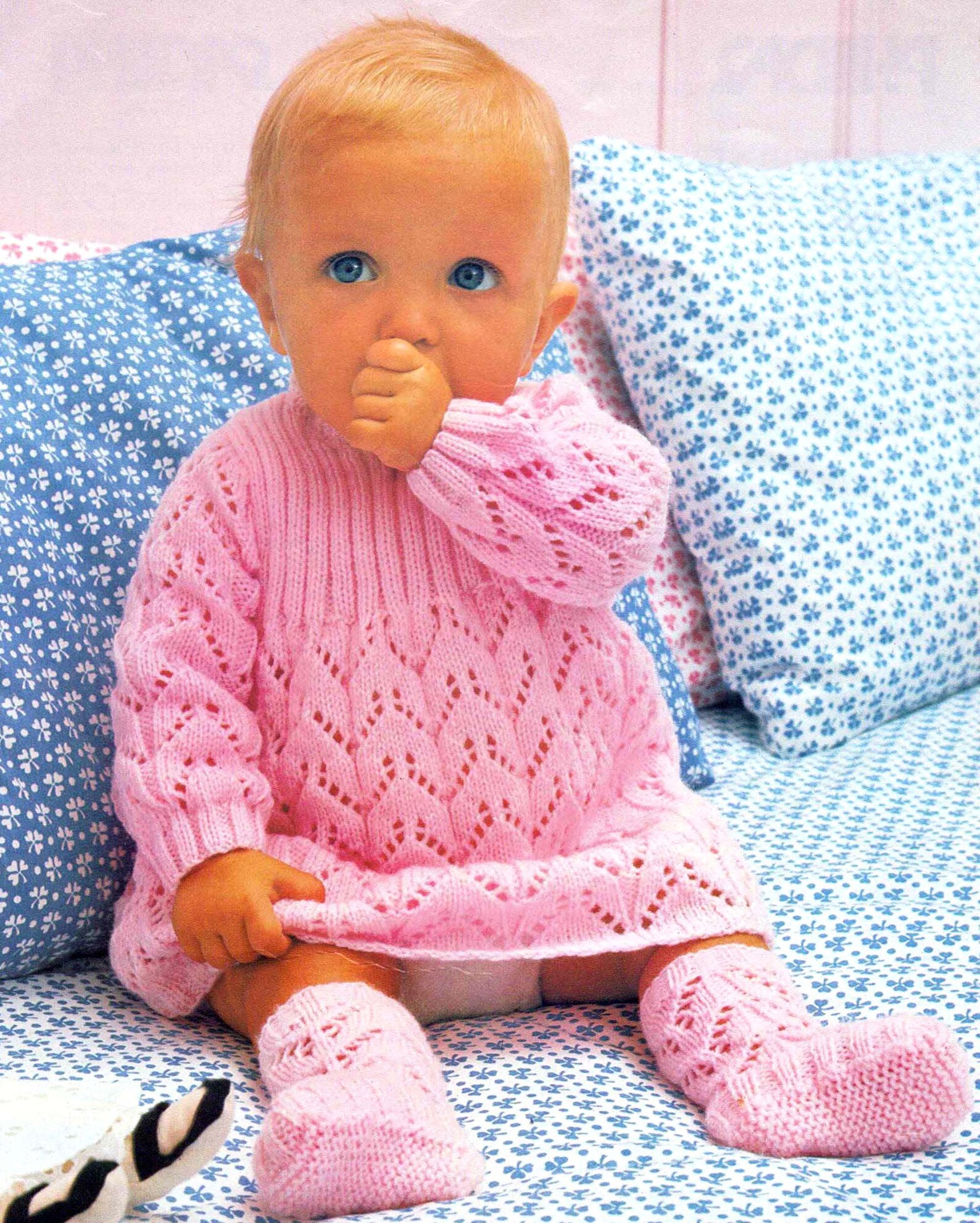 PDF Knitting Pattern 8709~pretty Dress and Bootees~qk~18-20" - Etsy