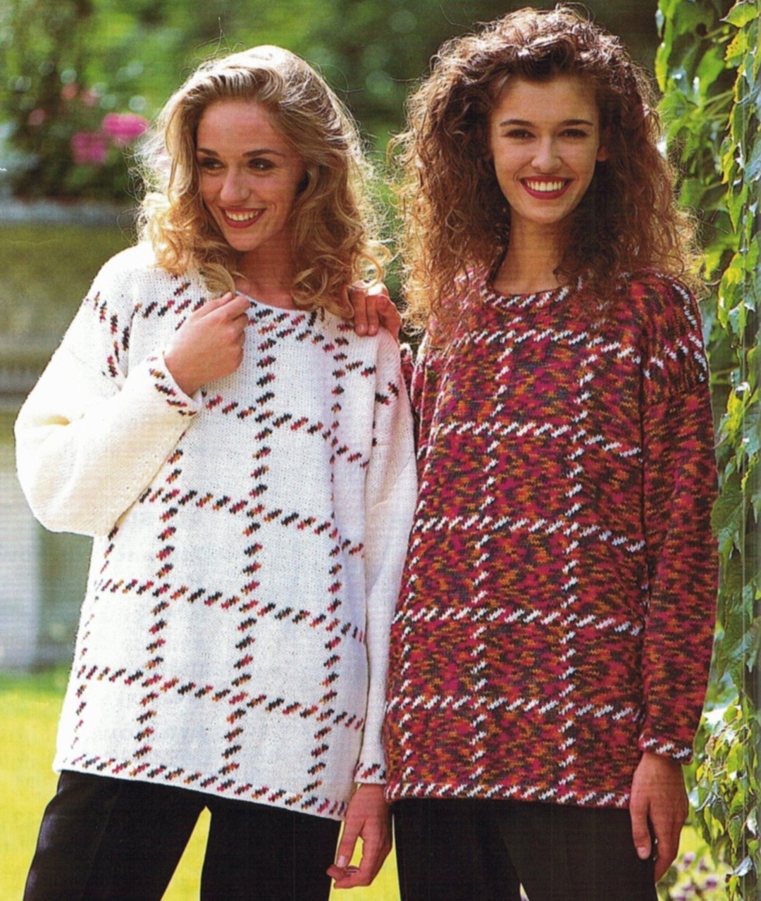 Nearly Free PDF Knitting Pattern 2466~lady's Checked Effect Tunic ...