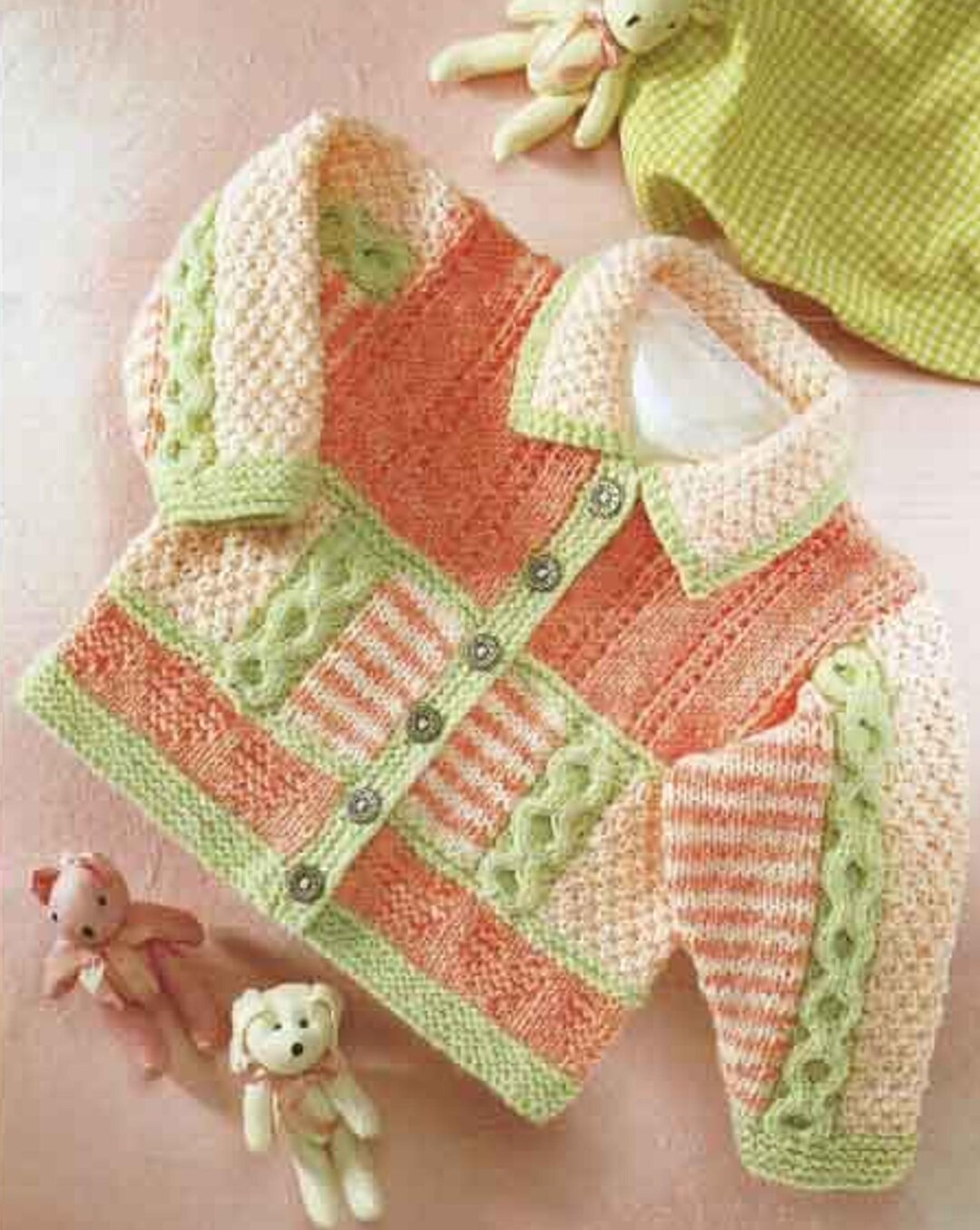PDF Knitting Pattern 3042~multi-coloured Jacket~dk~16-26" - Etsy