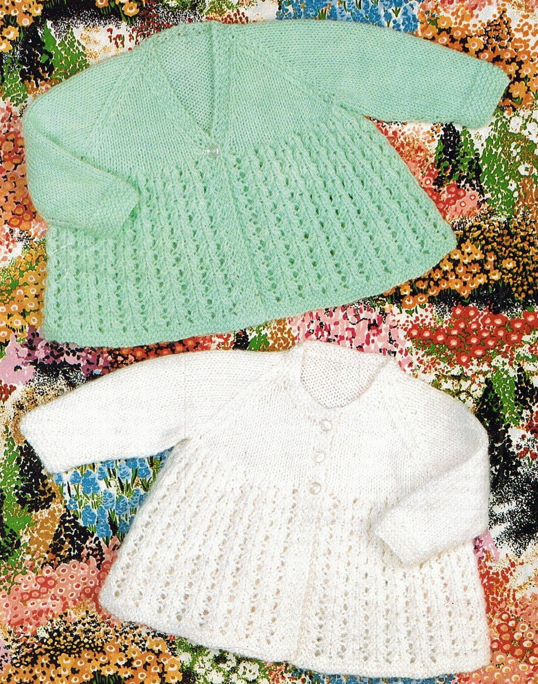 PDF Knitting Pattern 3298~matinee Coat in Two Necklines~dk~18-19" - Etsy