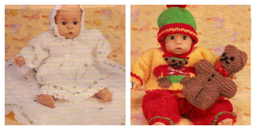 PDF Knitting Pattern~outfits for Boy and Girl Dolls~3ply/dk~12