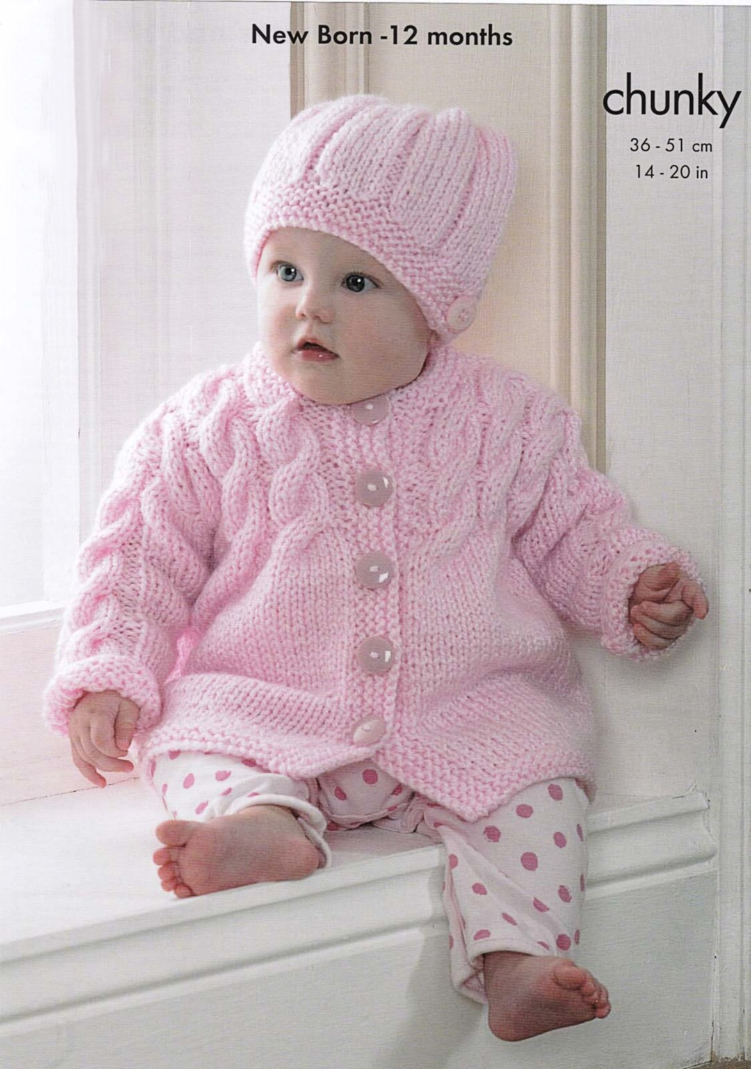 PDF Knitting Pattern 3858~cabled Coats, Sweater & Hat~chunky~14-20" - Etsy
