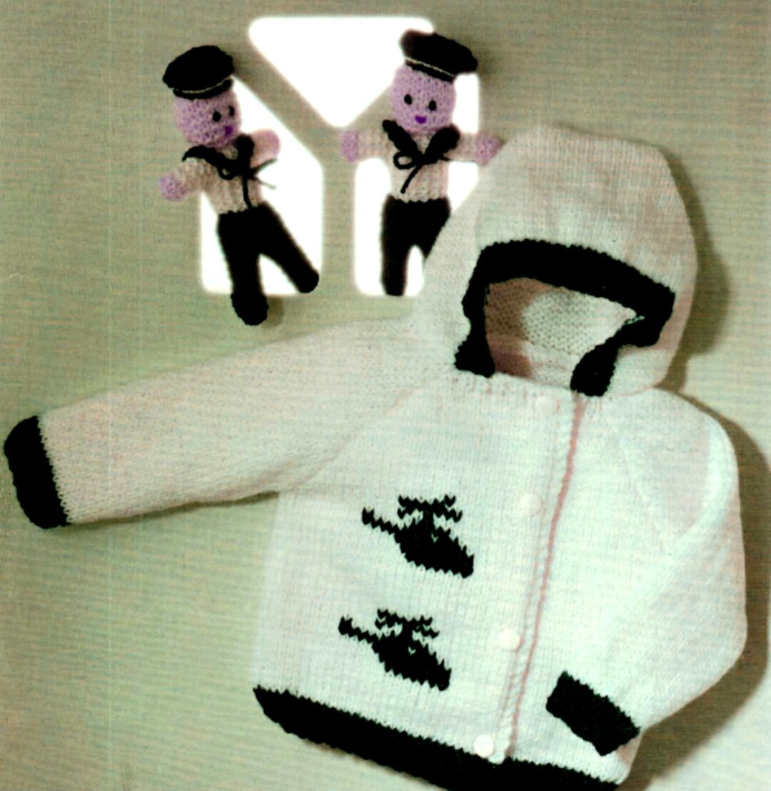 PDF Knitting Pattern 8764a~hooded Jacket With Helicopter Motifs~dk~18 ...
