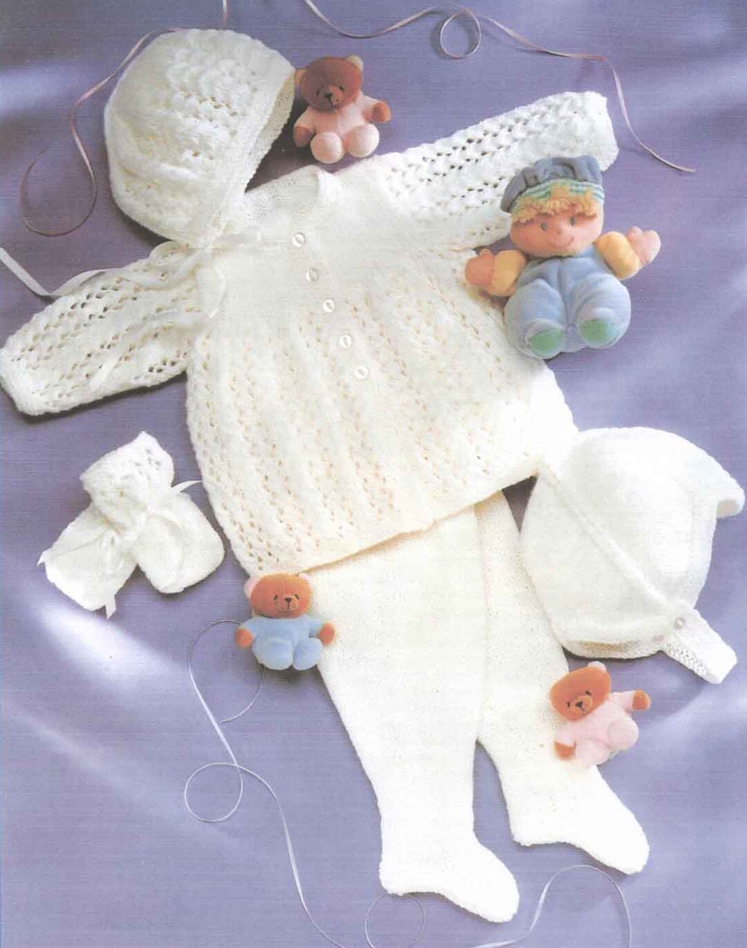 PDF Knitting Pattern 4584~traditional Pram Set for Boy or Girl~dk~18-20 ...