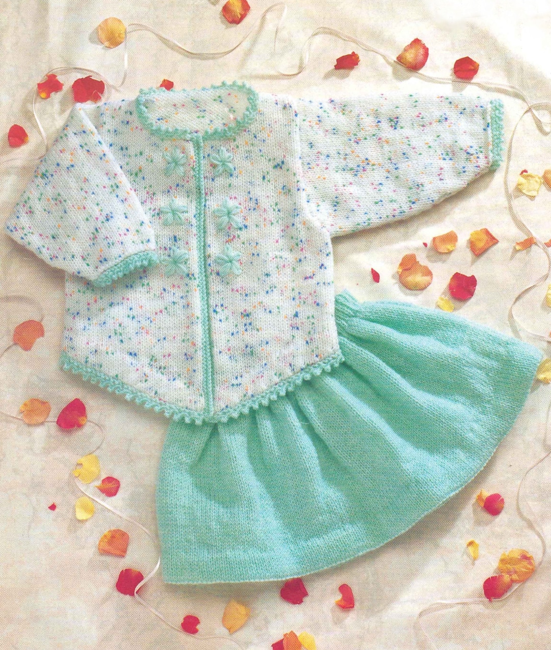 PDF Knitting Pattern 1031~little Girl's Cardigan & Skirt Set~dk~18-26 ...