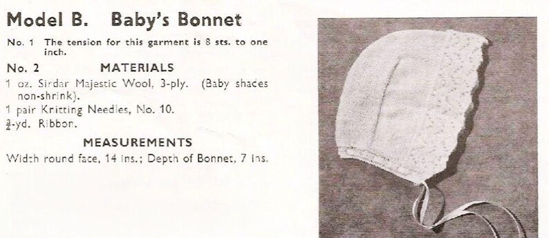 Nearly Free PDF Knitting Pattern 28~five Baby Bonnets~3ply~0-6 Months ...