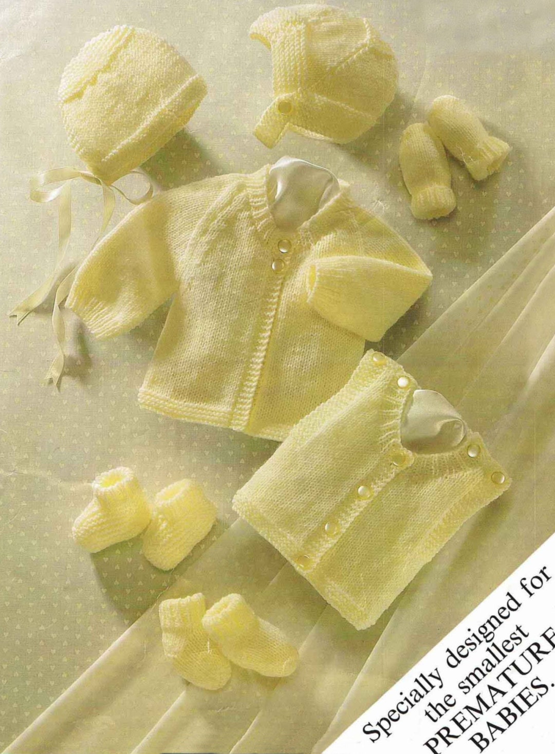 PDF Knitting Pattern 4721~layette for the Tiniest Prem Babies~4ply~10 ...