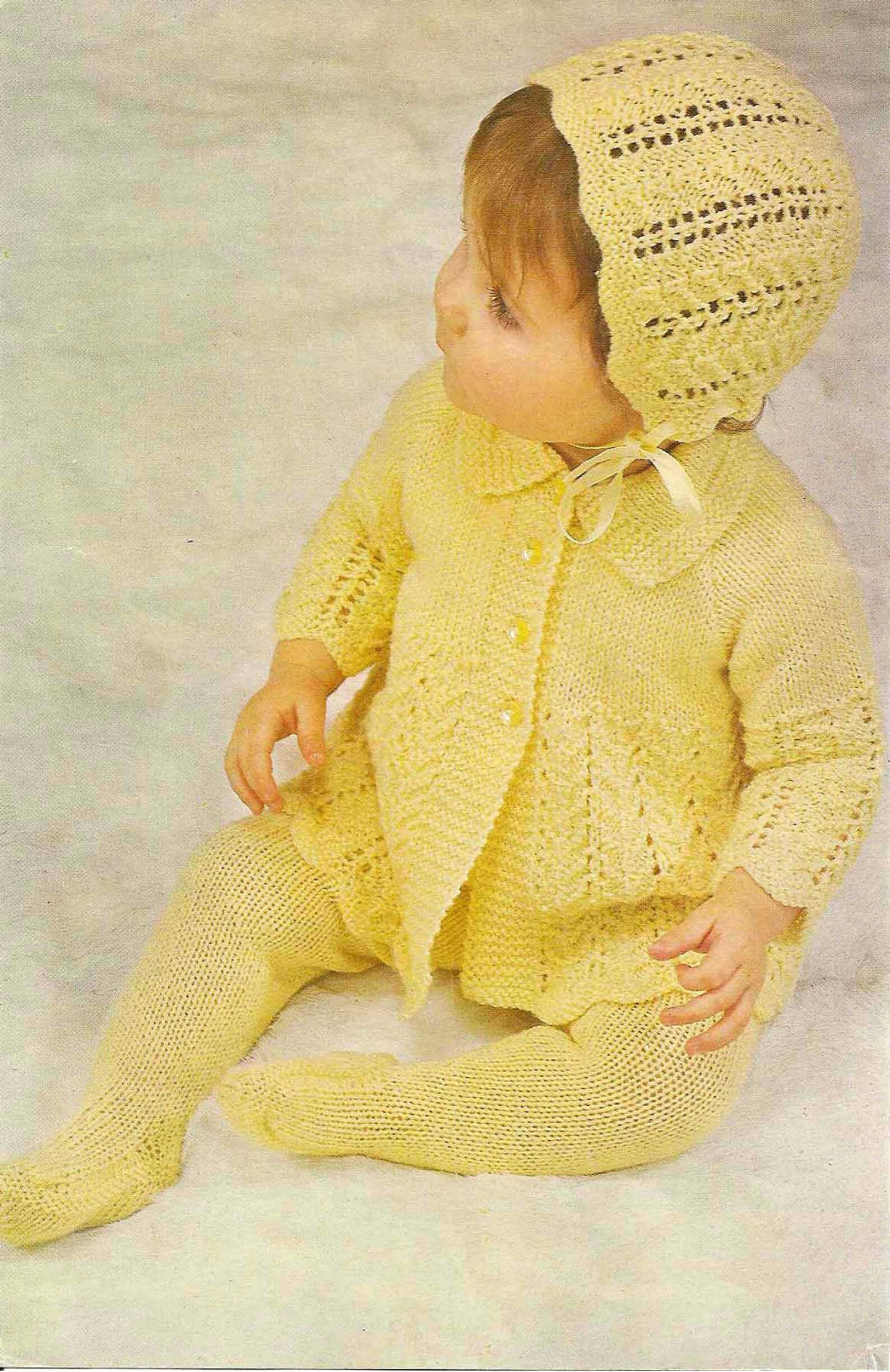 Nearly Free PDF Knitting Pattern 8379~baby Girl's Pram Set~dk or Qk~18 ...
