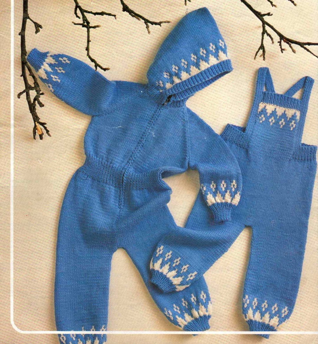 PDF Knitting Pattern 410~dungarees and Hooded Jumpsuit~dk~18-22" - Etsy