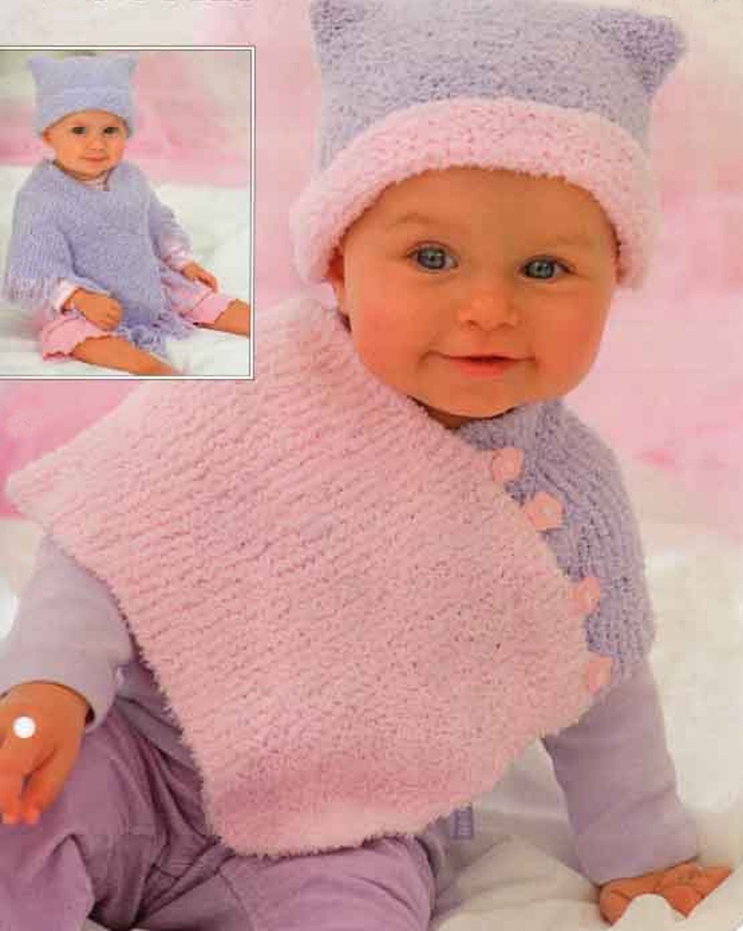 PDF Knitting Pattern 1623~ponchos and Teabag Hats~dk~16-26" - Etsy