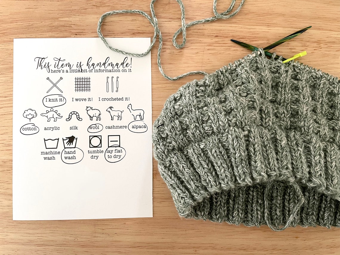PRINTABLE Care Card for Fiber Knitting Crochet Weaving Gift - Etsy