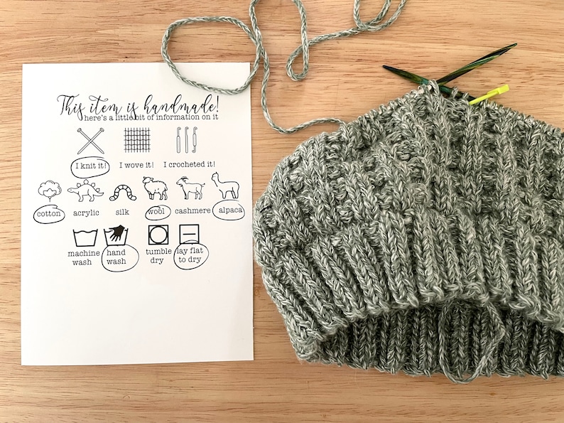 PRINTABLE Care Card for Fiber Knitting Crochet Weaving Gift Giving Gift ...
