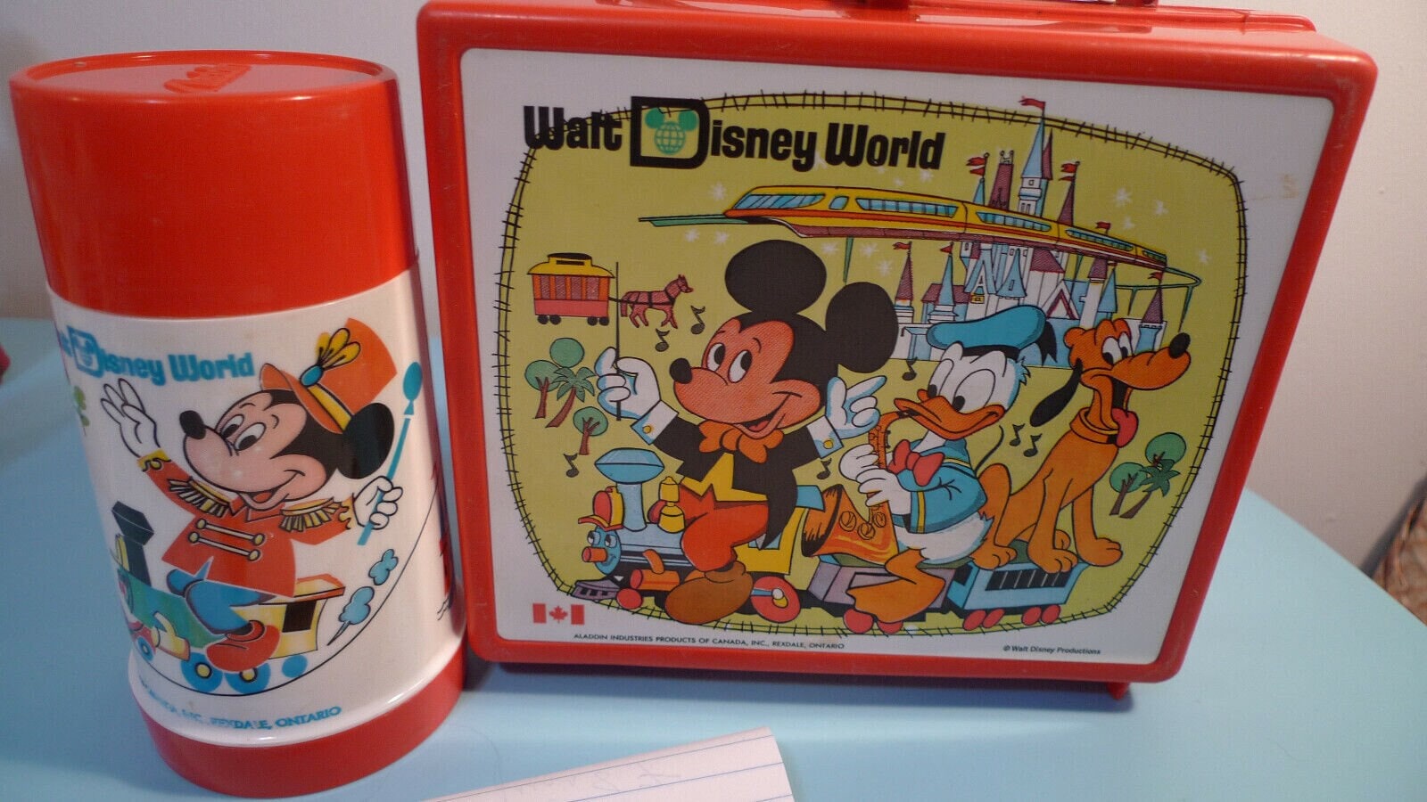 Vintage Plastic Mickey Mouse Lunch Box With Thermos - Etsy