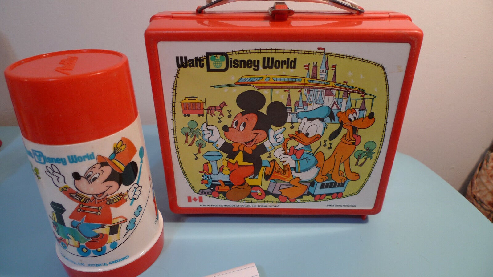 Vintage Plastic Mickey Mouse Lunch Box With Thermos - Etsy