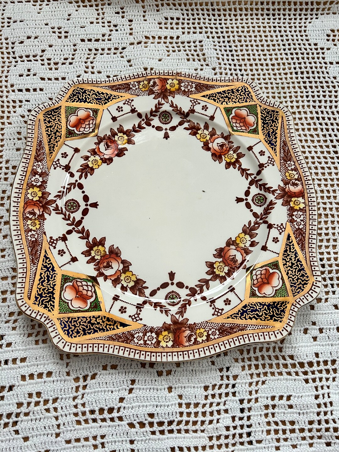 Porcelain Plate AJ Wilkinson Autumn Blue Gold Stafford Pattern 5625 ...