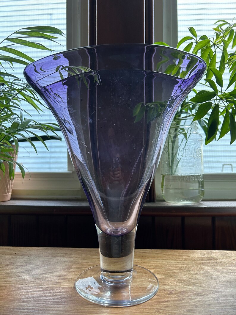 Rare Blenko Vintage Handblown Glass Fan Vase - Etsy