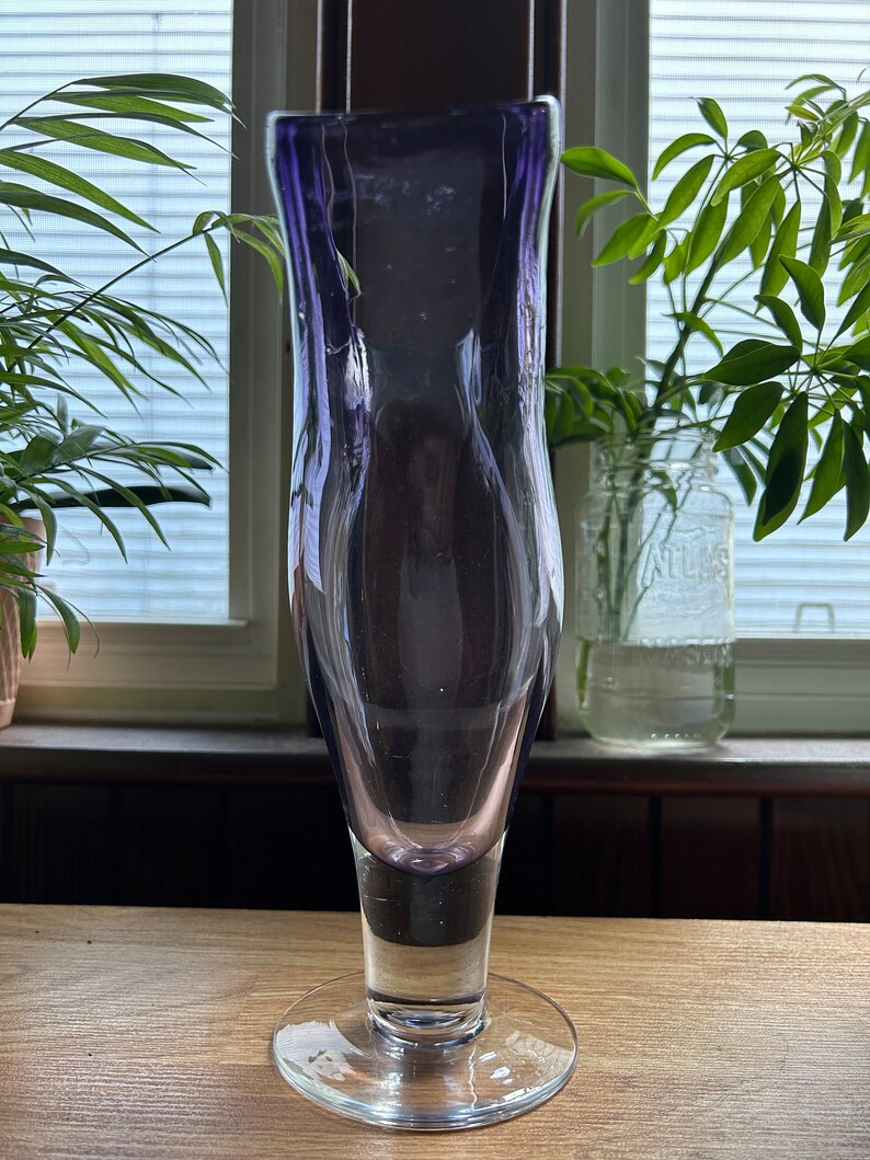 Rare Blenko Vintage Handblown Glass Fan Vase - Etsy