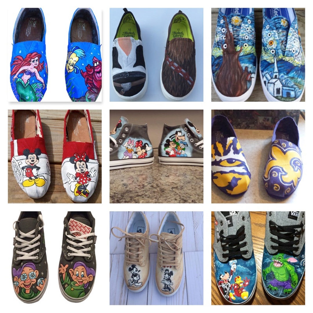 Custom Painted Shoes for Adults - Etsy