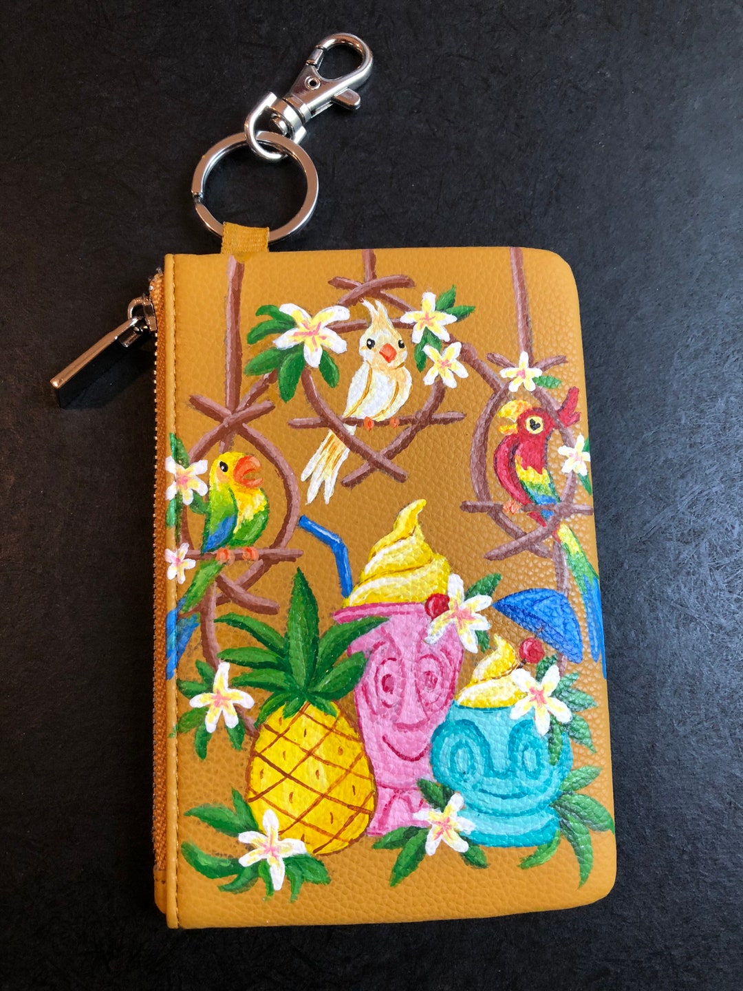 Custom Painted Leather RFID Change Purse - Etsy