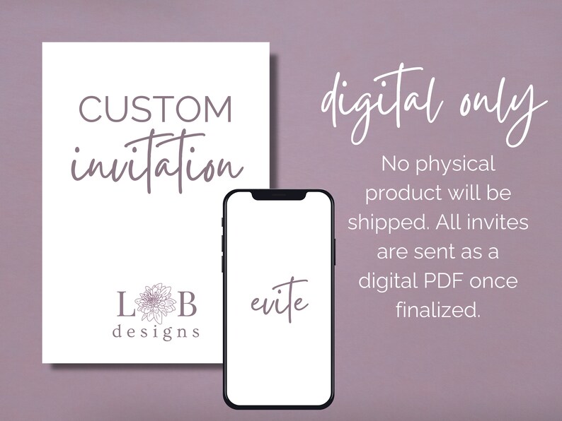 Custom Invitation Design: Digital Evite, Any Event (PDF) - Etsy