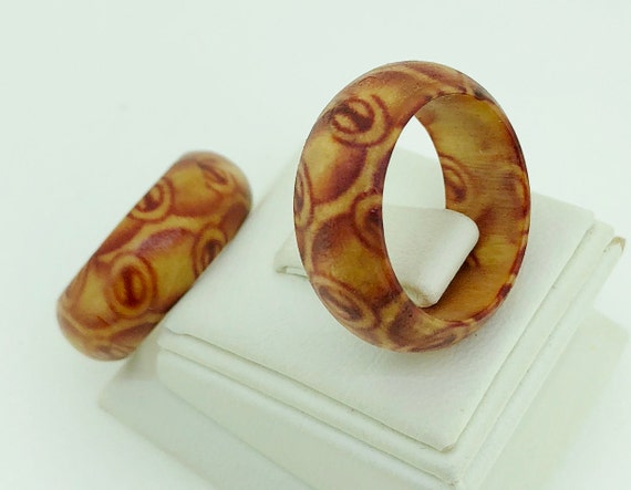 Colored Wooden Ring 9mm Wide Positive Energy Ring Colored Ring - Etsy